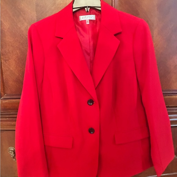 Kasper | Jackets & Coats | Kasper 4w Bright Red Blazer With Black ...